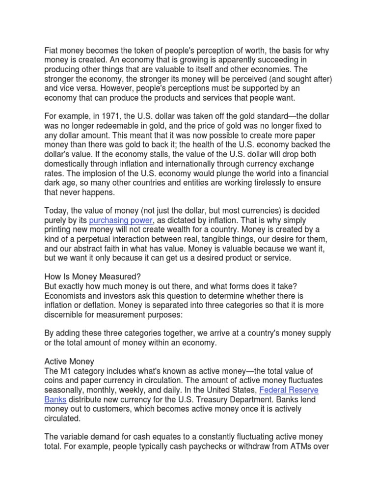 Purchasing Power: How Is Money Measured? | PDF | Money Supply | Money