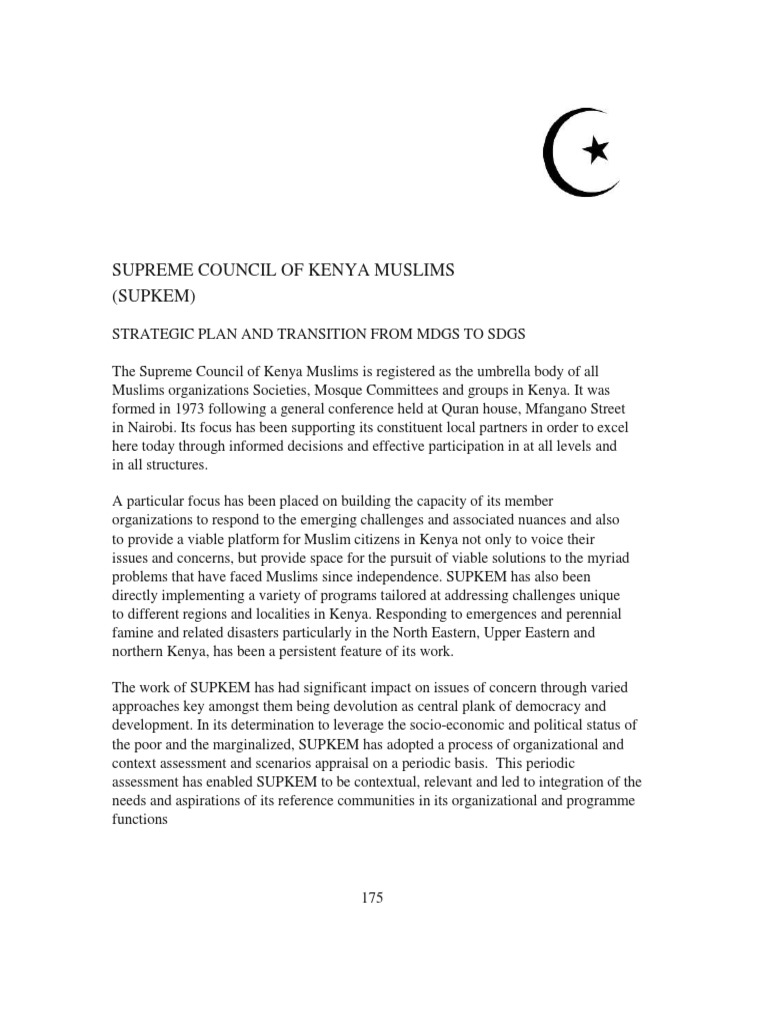 Supreme Council of Kenya Muslims (Supkem) | PDF | Strategic Planning ...