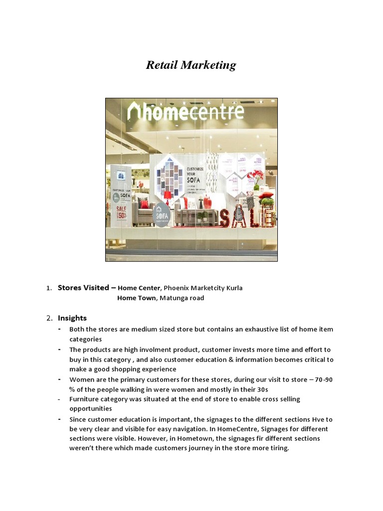 Retail Home Centre | PDF | Retail | Merchandising