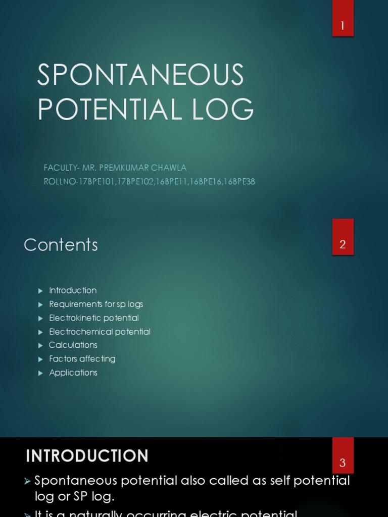Spontaneous Potential Log | PDF | Applied And Interdisciplinary Physics ...
