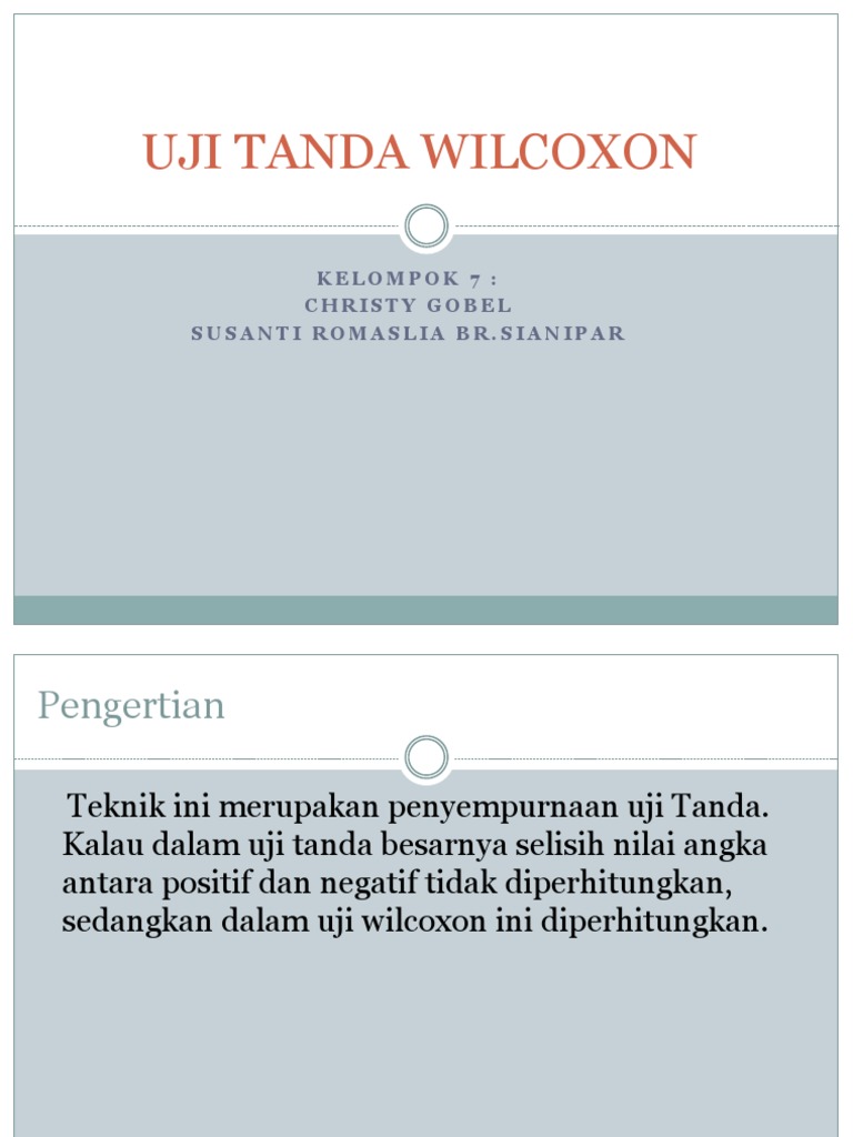 Uji Tanda Wilcoxon: Metode dan Contoh | PDF | Metode & Bahan Ajar