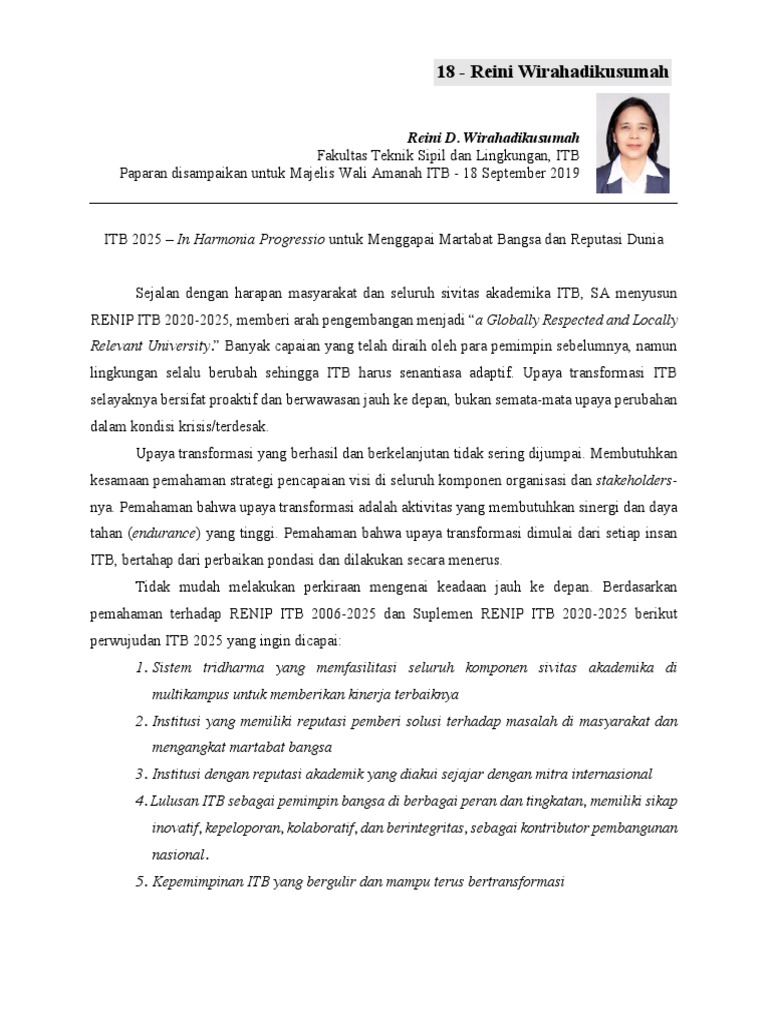 CV Rektor ITB | PDF