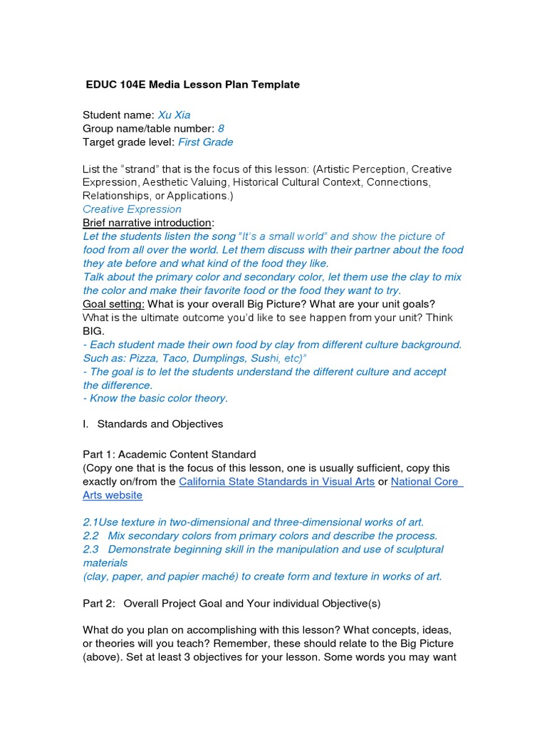 Educ 104e Media Lesson Plan Template | PDF | Understanding | Lesson Plan