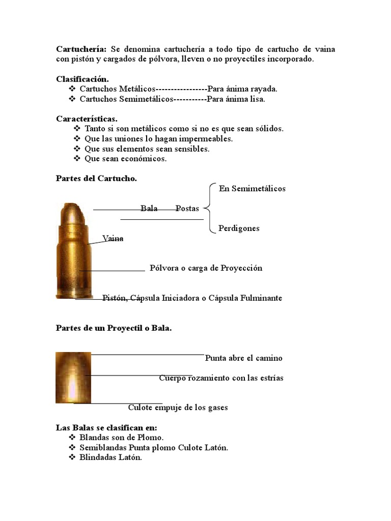 Cartuchería | PDF | Cartucho (armas de fuego) | Munición