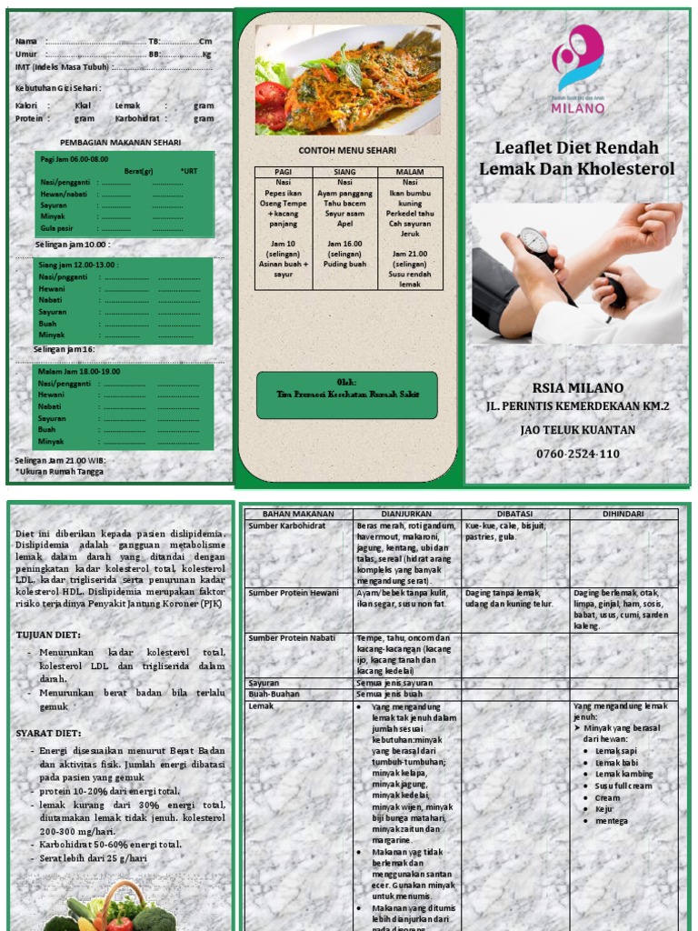 Leaflet Diet Rendah Lemak Dan Kolesterol 8 | PDF