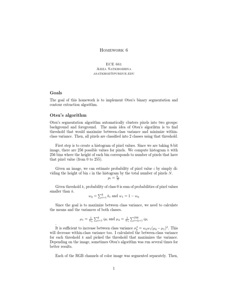 Otsu Algorithm Segmentation | PDF | Image Segmentation | Multidimensional Signal Processing