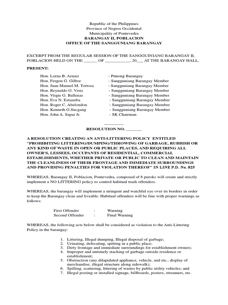 Anti Littering Word | PDF | Justice | Crime & Violence