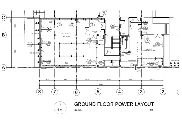 Ground Floor Power Layout: Scale 1:100 | PDF | Retailing | Business