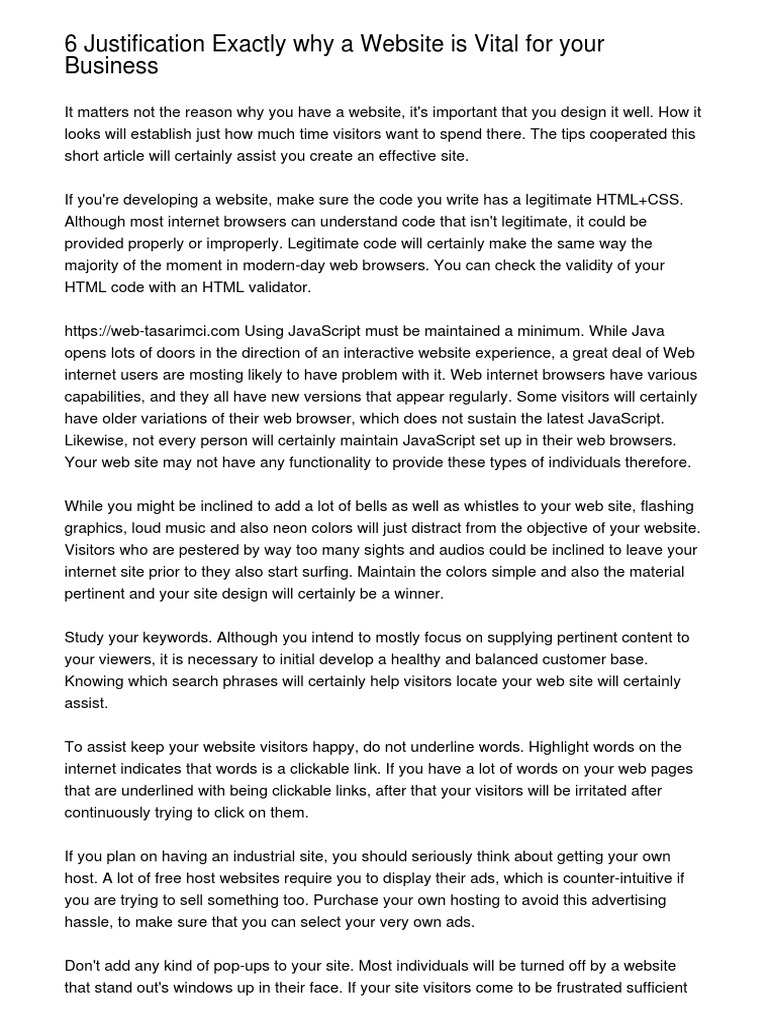 6 Justification Exactly Why A Website Is Vital For Your Business | PDF ...