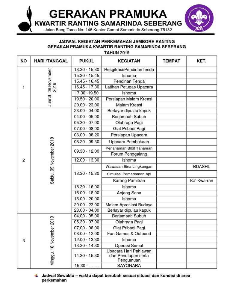 Contoh Jadwal Jamran | PDF