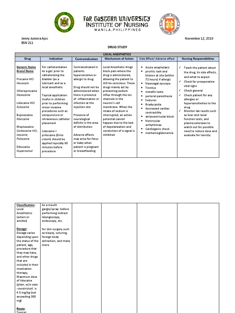 Drug Study Nov. 12 | PDF | Pharmacology | Drugs