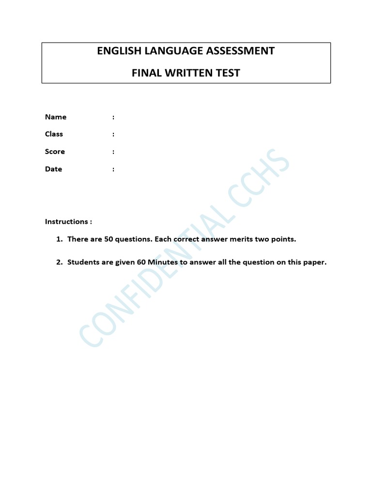 English Language Assessment | PDF | Educational Assessment | Business