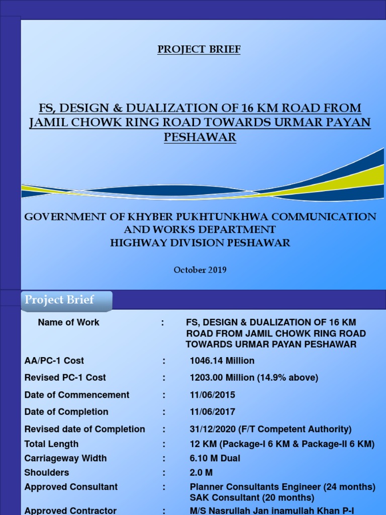 Peshawar 16 KM Road Dualization Project | PDF | Road Infrastructure ...