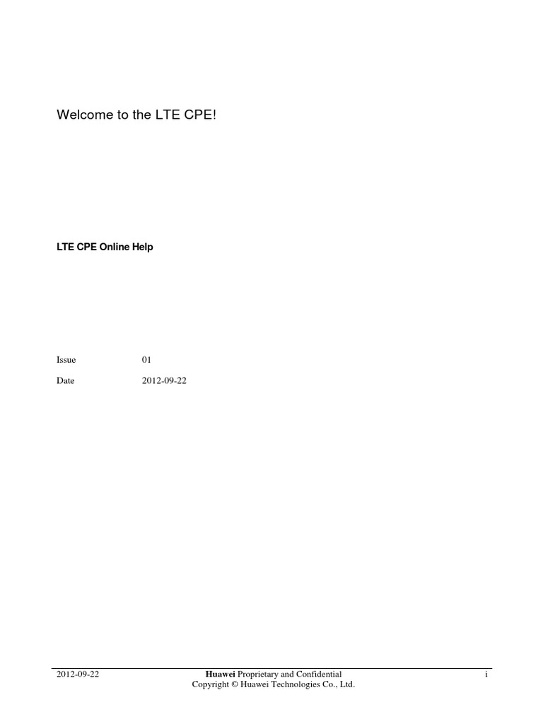 Welcome To The LTE CPE! | PDF | Ip Address | Wi Fi