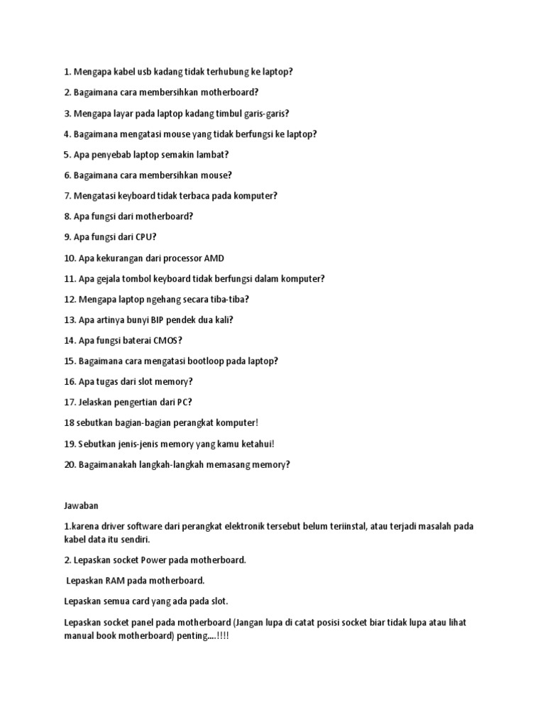 Soal Kompre Hadware | PDF