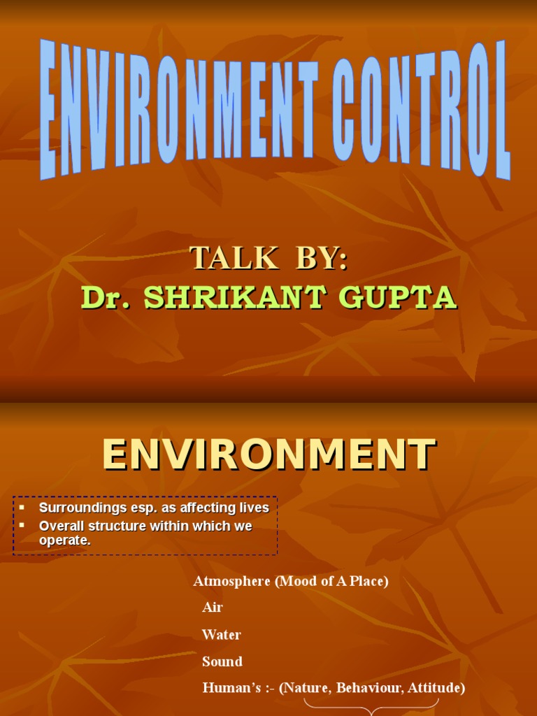 Environment Control Awareness Talk | PDF | Air Pollution | Atmosphere ...