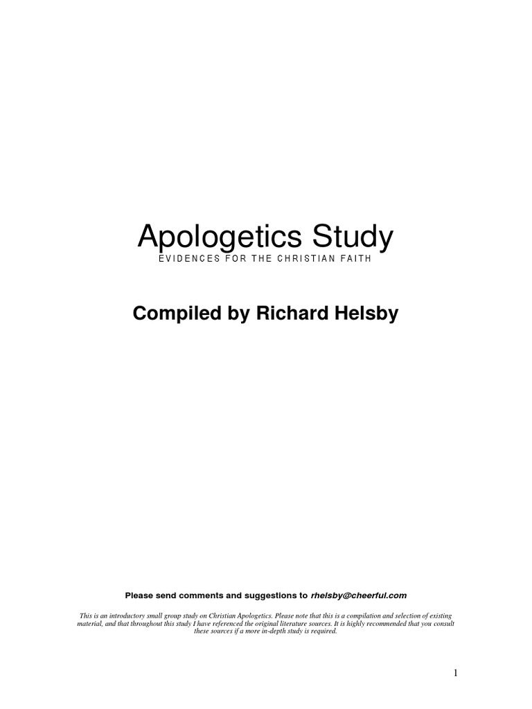 Apologetics Study Guide! | PDF | Christian Apologetics | Faith