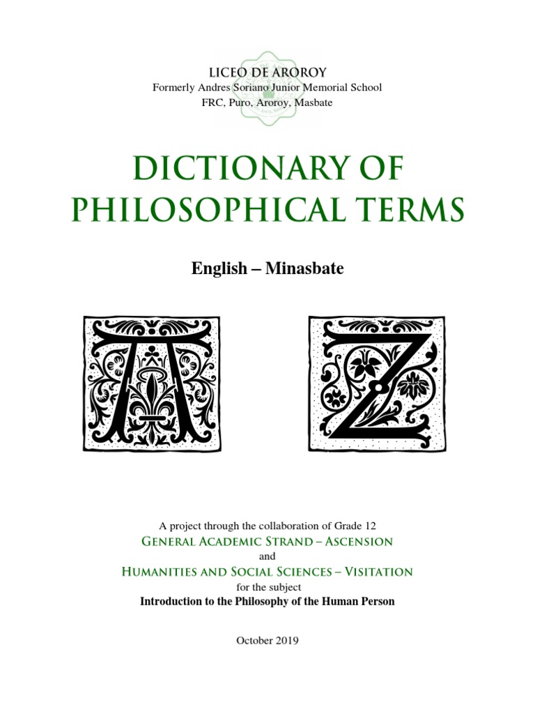 Philosophical Terms Dictionary Project | PDF | Transcendence ...