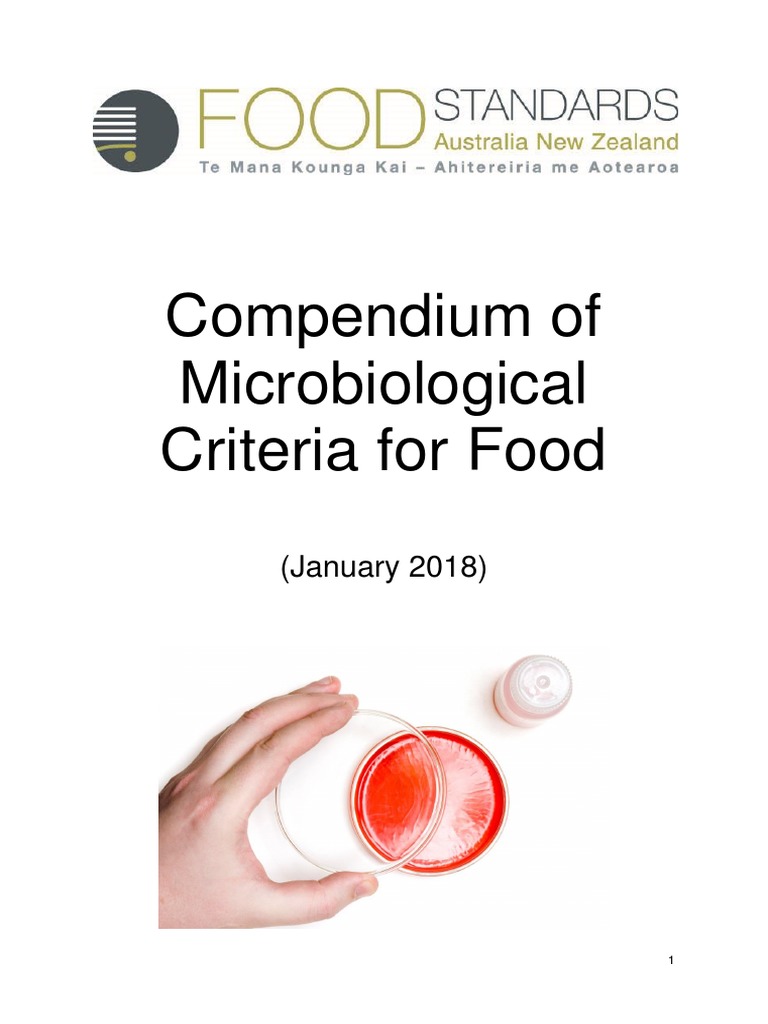Compendium of Microbiological Criteria for Food: (January 2018) | Food ...