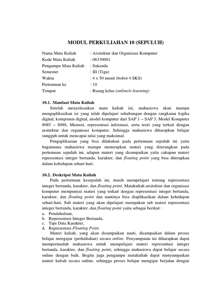 Modul Perkuliahan 10 (Sepuluh) : 10.1. Manfaat Mata Kuliah | PDF | Seni