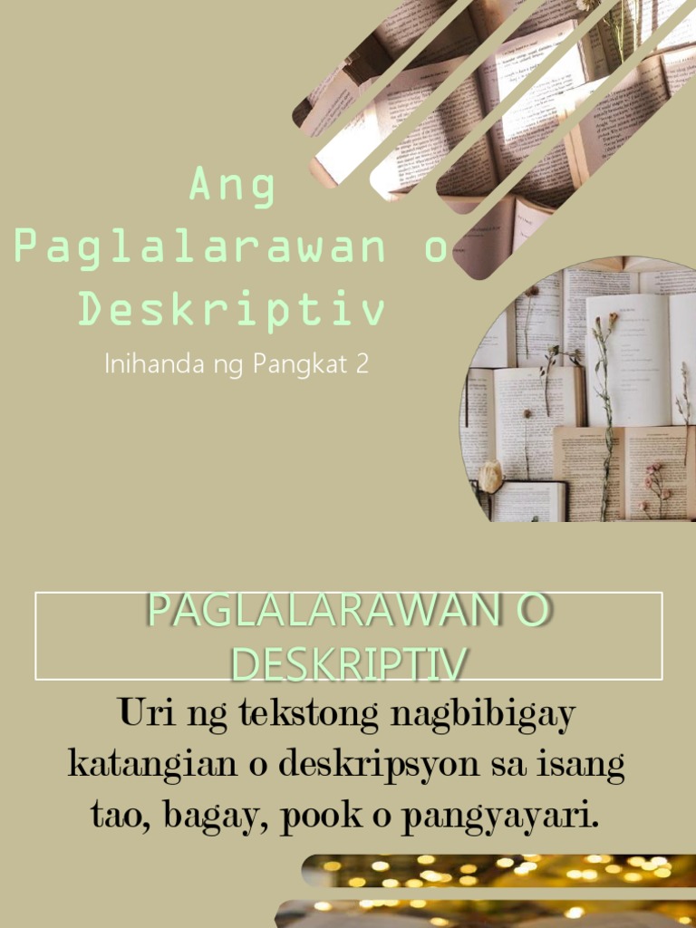 Ang Paglalarawan o Deskriptiv | PDF