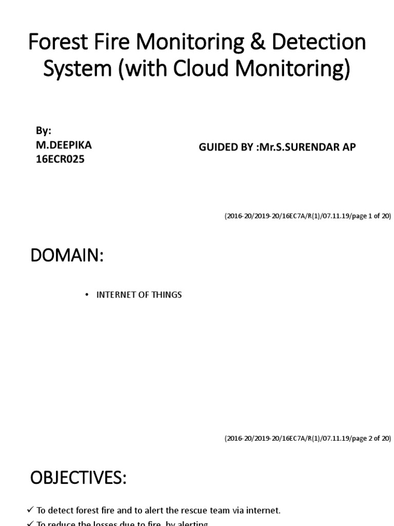 Forest Fire Monitoring & Detection System (With Cloud Monitoring) | PDF ...