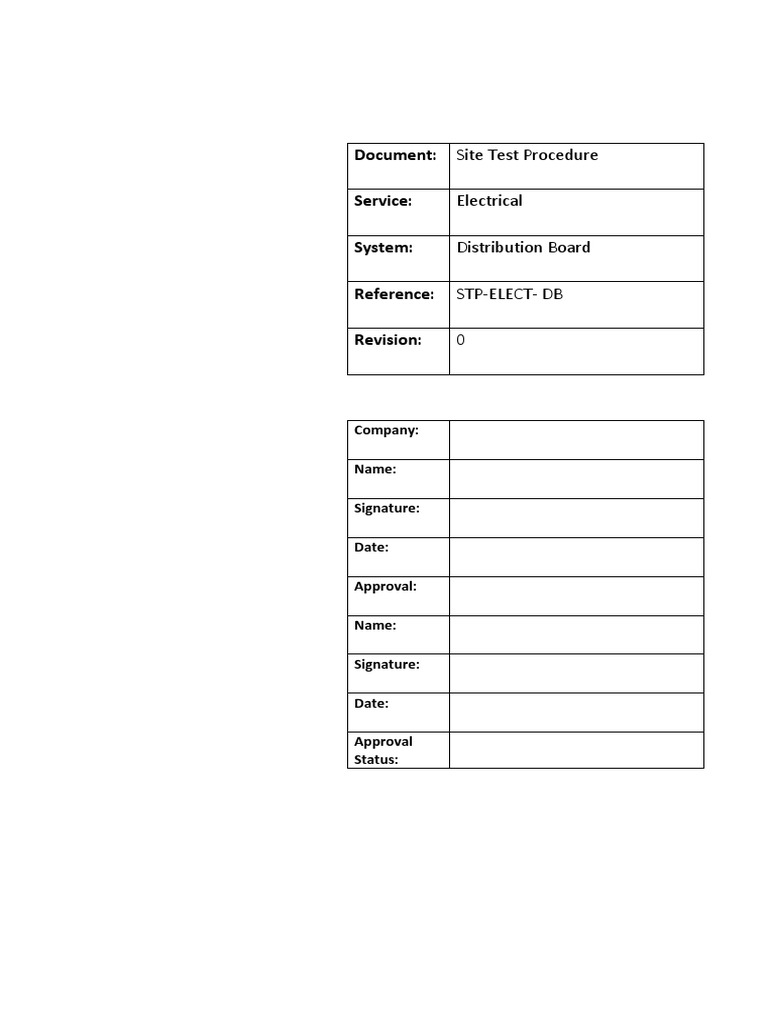 STP-ELECT-DB Distribution Board Test | PDF | Power Engineering ...