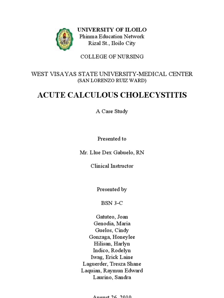 Acute Calculus Cholecystitis Case Study | PDF | Nonsteroidal Anti ...