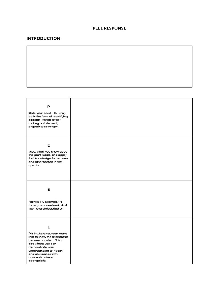 Peel Response Template | PDF