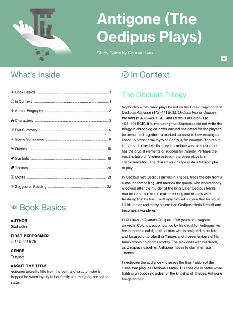 Antigone (Full Summary) | Download Free PDF | Sophocles