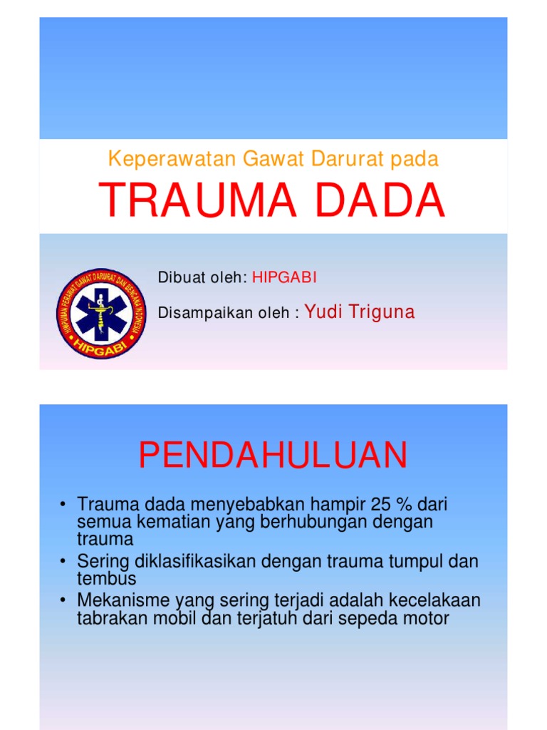 Askep Gadar Trauma Dada PDF | PDF