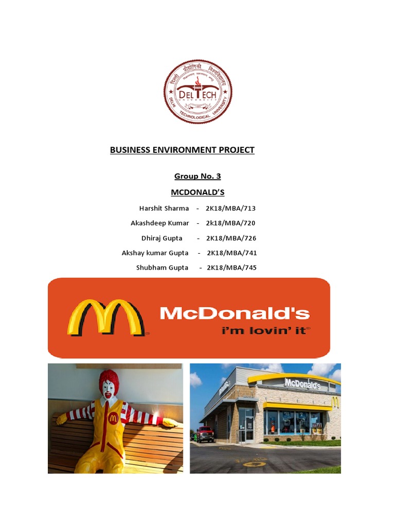Business Environment Project | PDF | Mc Donald's | Fast Food Restaurants