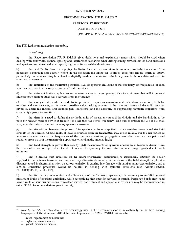 R Rec SM.329 7 199707 S!!PDF e PDF | PDF | Bandwidth (Signal Processing ...