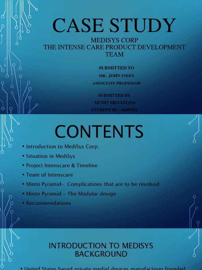 Case Study: Medisys Corp The Intense Care Product Development Team ...