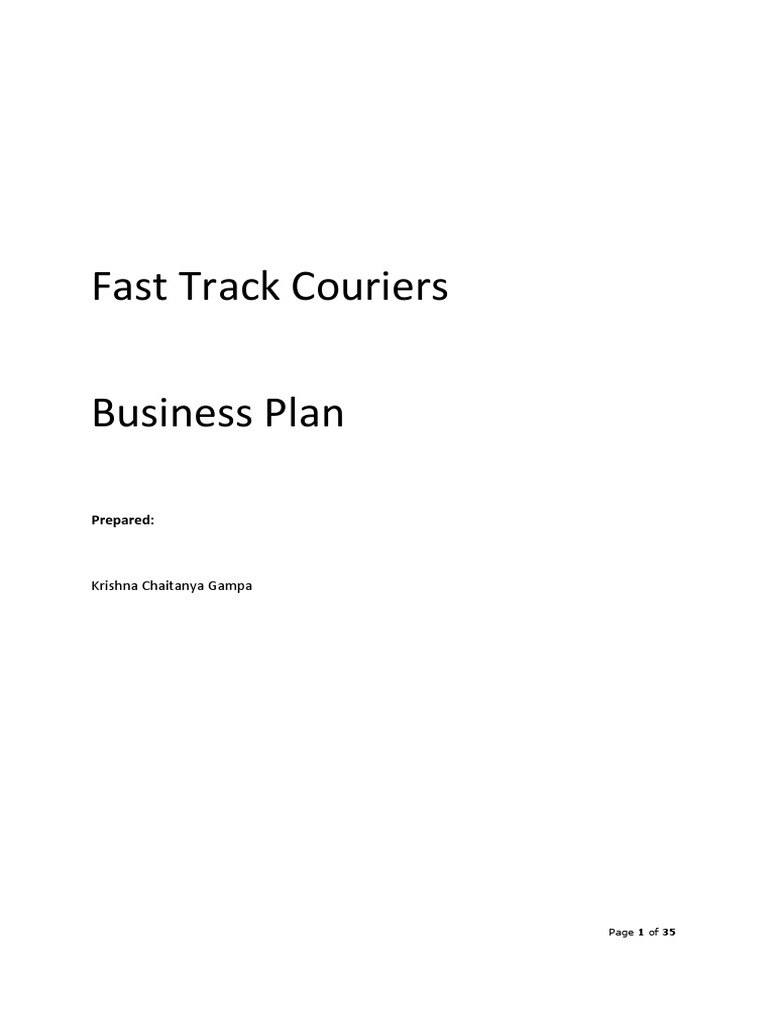 Fast Track Couriers Business Plan: Prepared | PDF | Business Plan ...