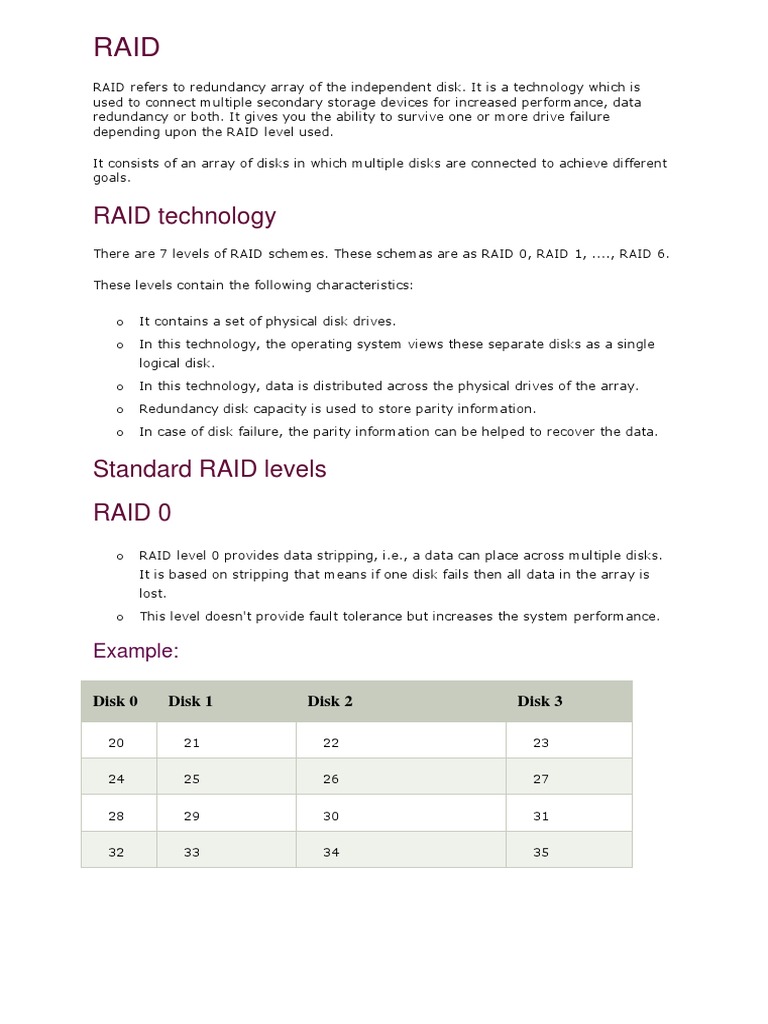 RAID Technology: Example | PDF