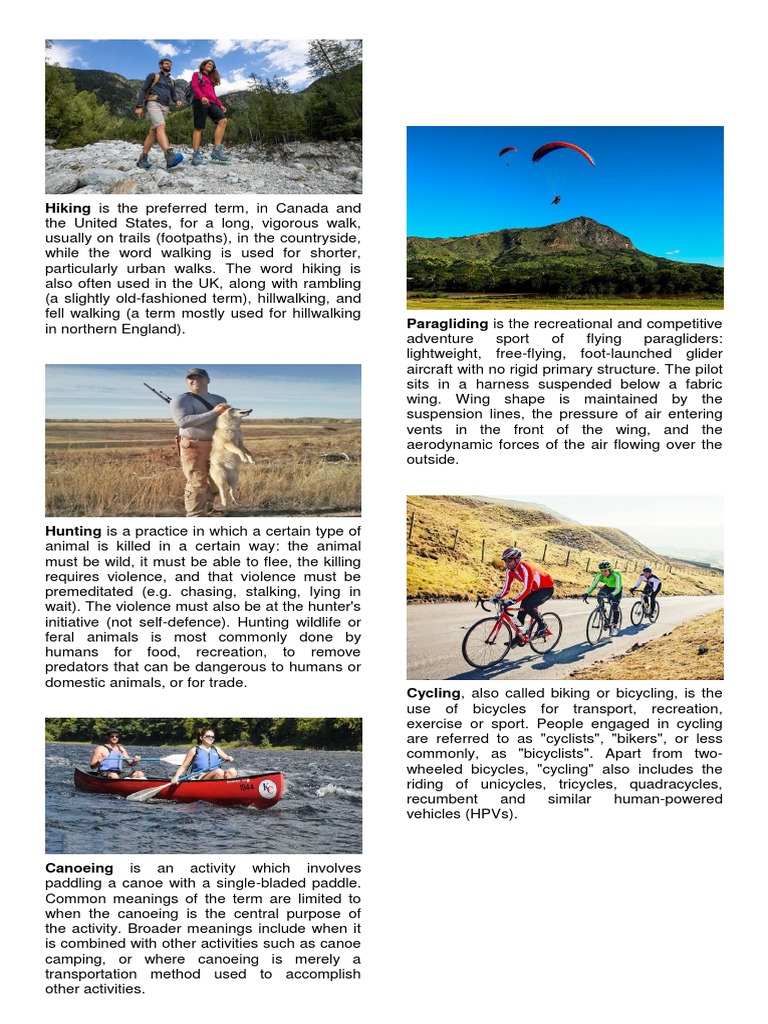 10 Recreational Activities 2 | PDF | Hiking | Underwater Diving