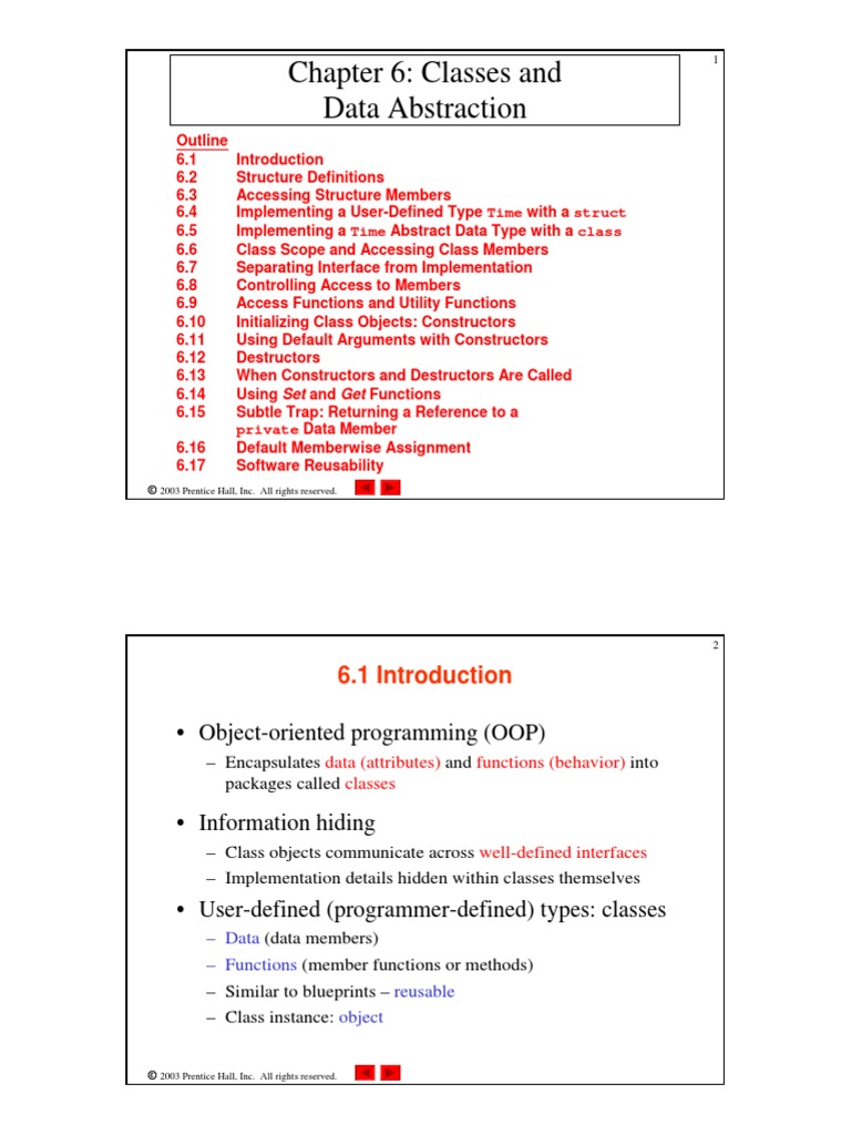 Chapter 6: Classes and Data Abstraction: - Object-Oriented Programming ...