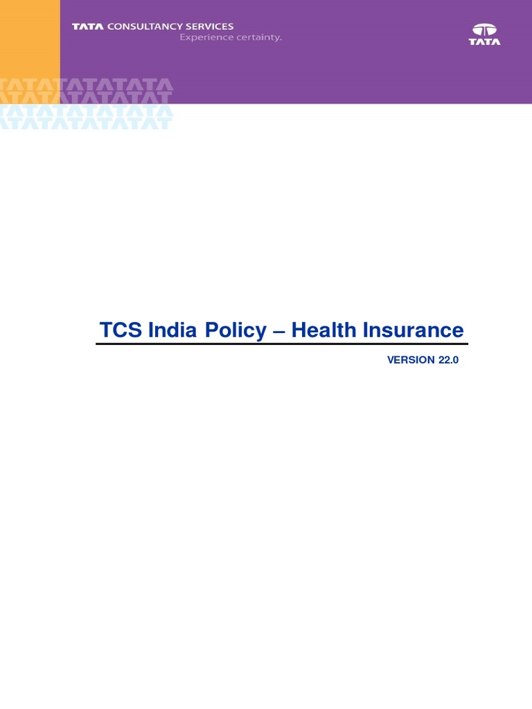 Tcs India Policy - Health Insurance | PDF | Insurance | Hospital
