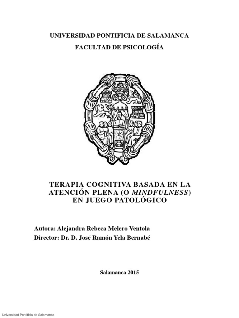 Terapia Cognitiva Basada en La Atención Plena | PDF | Problemas de juego | Atención plena