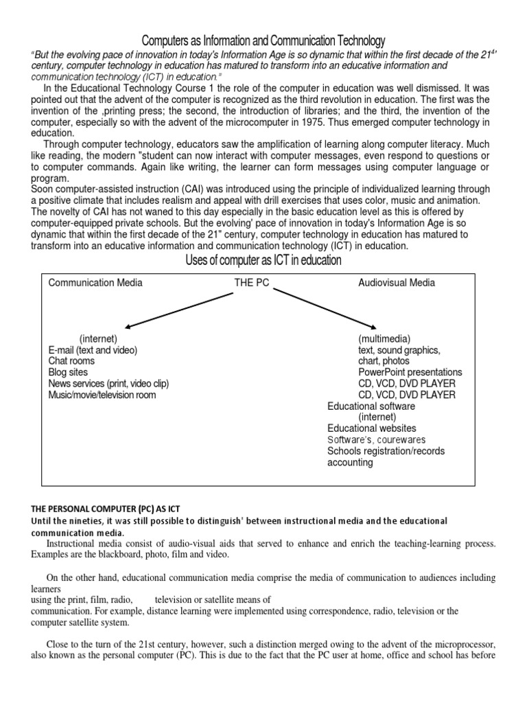 Computers As Information and Communication Technology | PDF ...