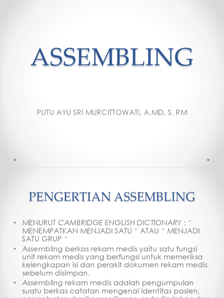 Pengertian dan Proses Assembling RM | PDF | Sains & Matematika
