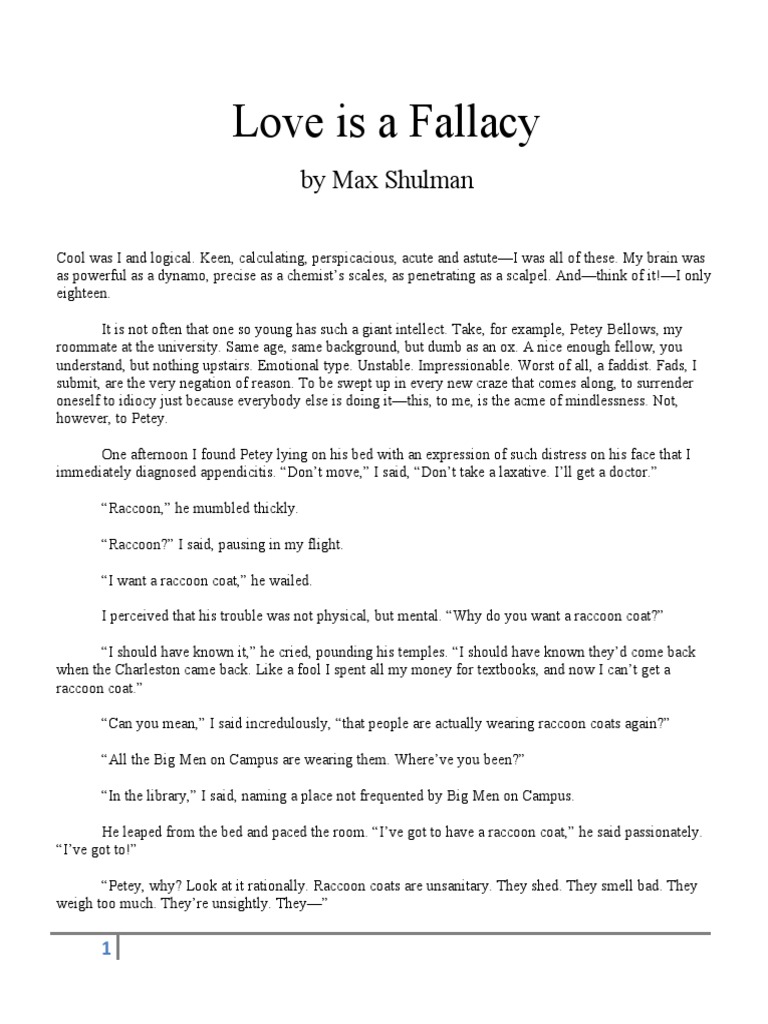 Love Is A Fallacy | PDF | Fallacy