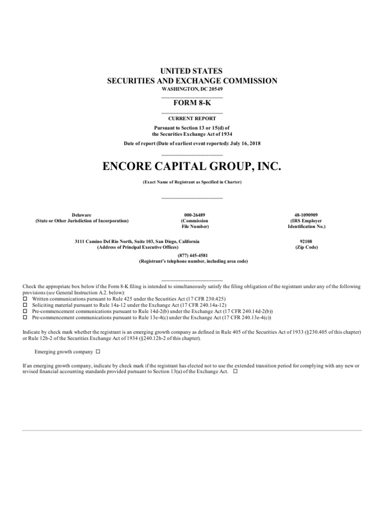 8K July 16, 2018 PDF | PDF | Internal Control | Financial Statement