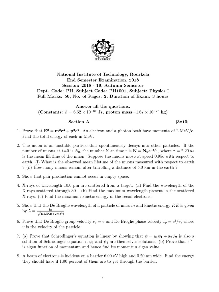 Paper On Quantum Mechanics | PDF | Electronvolt | Wave Function