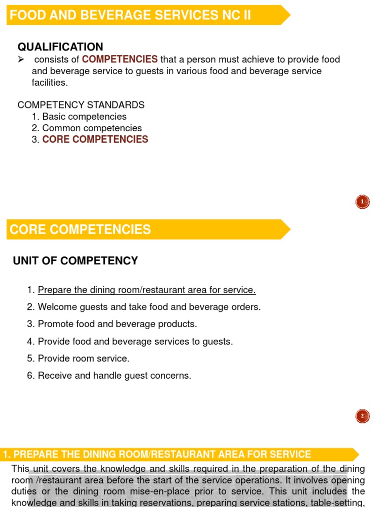 Food and Beverage Services NC Ii: Qualification | PDF