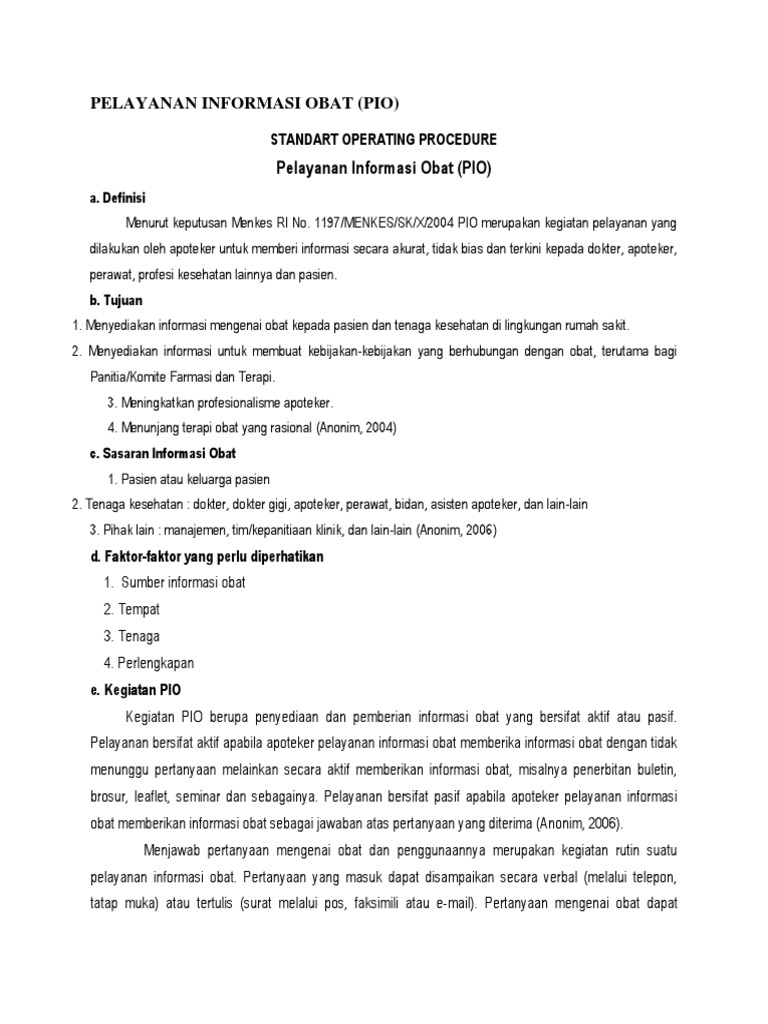 Pelayanan Informasi Obat | PDF