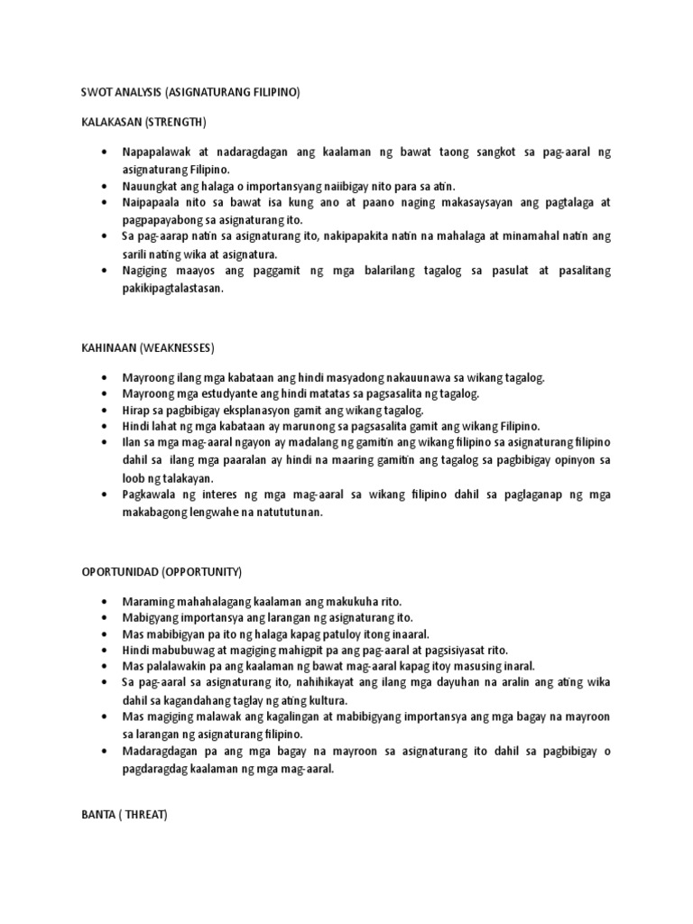 Swot Analysis (-Wps Office | PDF