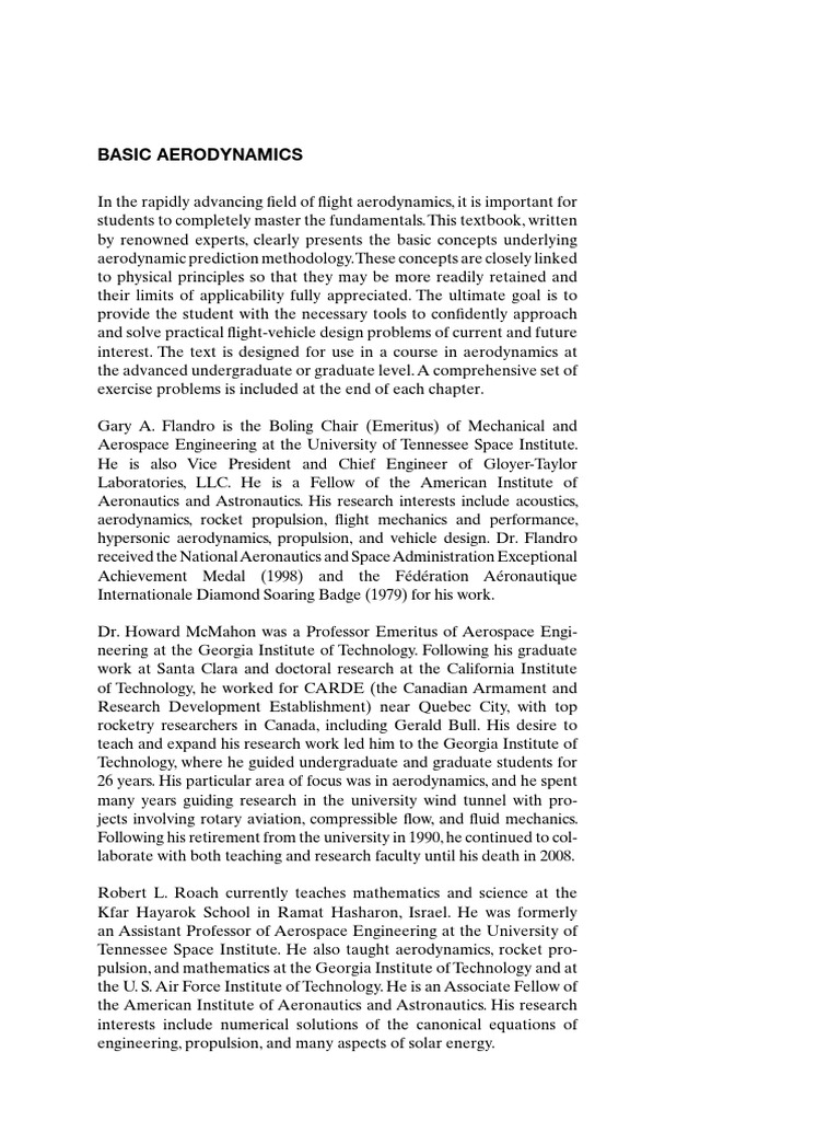 Basic Aerodynamics Cambridge Aerospace S PDF | PDF | Aerodynamics ...