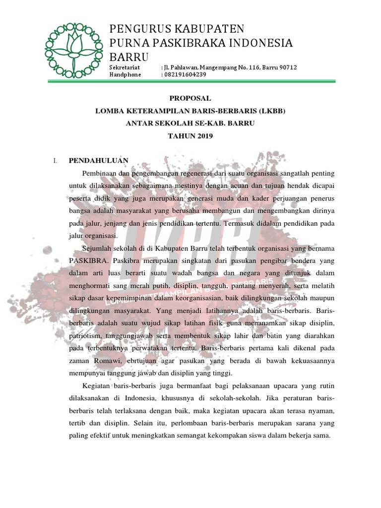 Proposal Lomba LKBB 2019 | PDF